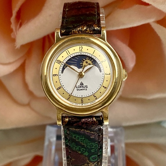 Lorus | Accessories | Vintage Lorus By Seiko Sun Moon Phase Ladies ...